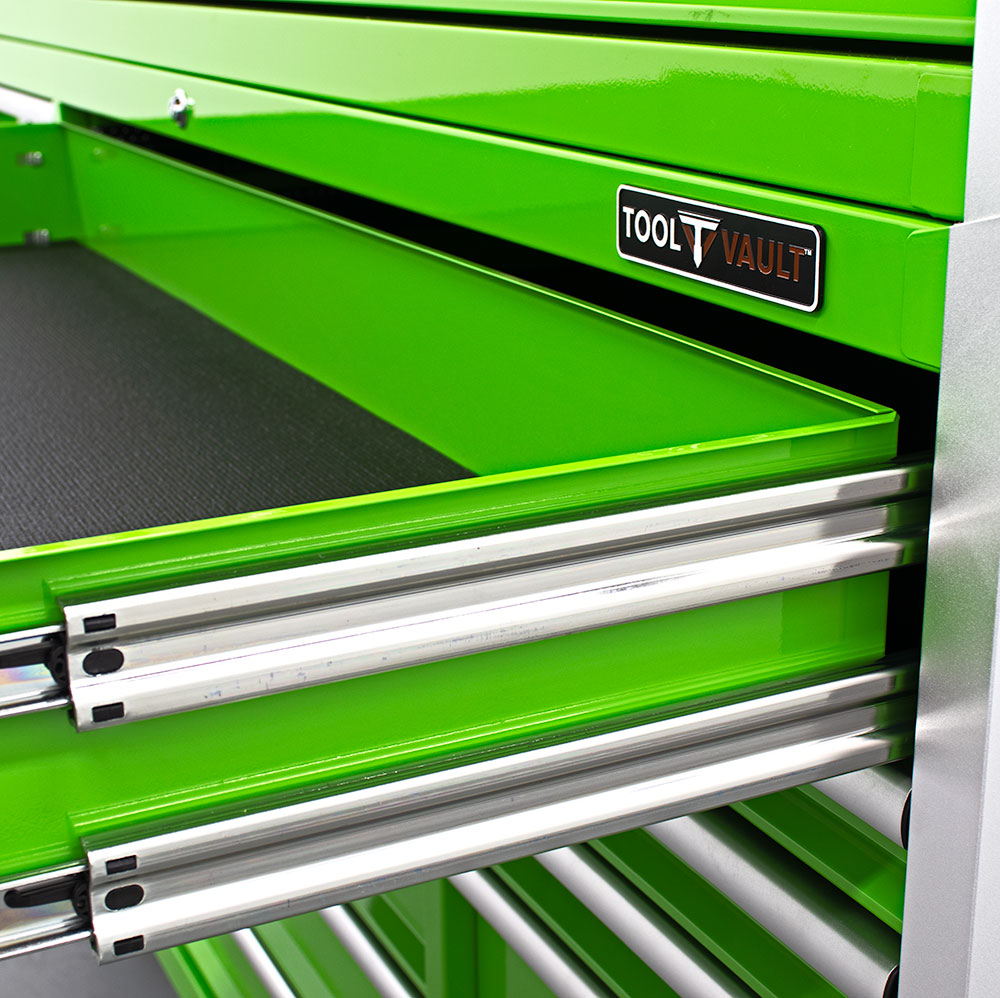 Tool Vault Elite 72″ 33 Drawer Roller Cabinet w/ Top Chest & Side Locker – ToolVault