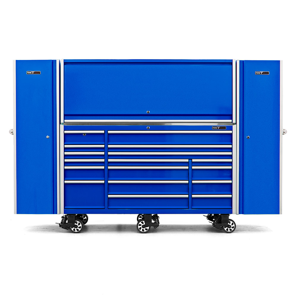 Tool Vault Elite 72″ 23 Drawer Roller Cabinet w/ Hutch and 2 Side Lockers – ToolVault