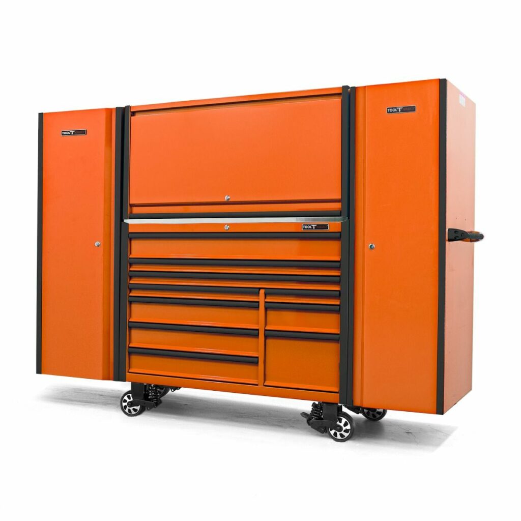 Tool Vault Elite 55″ x 30″ 10 Drawer Tool Cabinet w/ Hutch and 2 Side ...