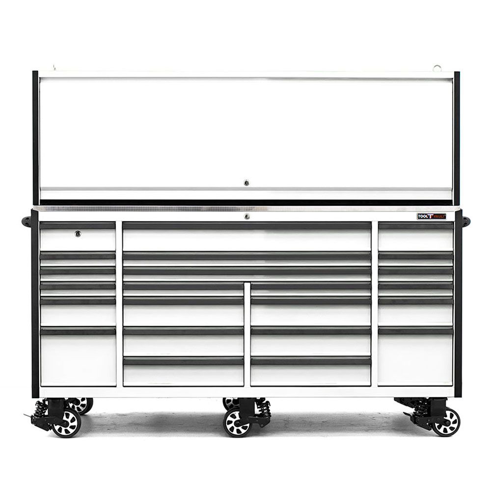 Tool Vault Elite XL 84” 23-Drawer Roller Cabinet with Hutch – ToolVault