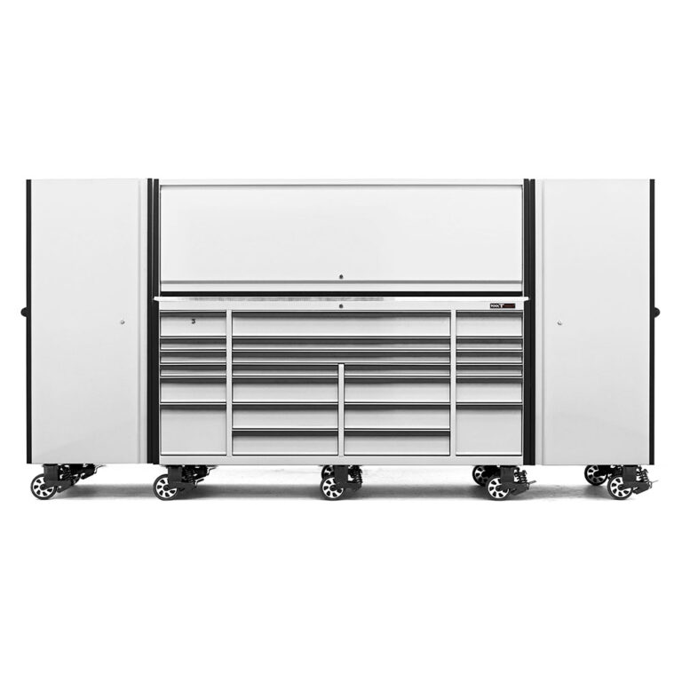 Tool Vault Elite XL 84” 23-Drawer Roller Cabinet with Hutch and 2 Side ...