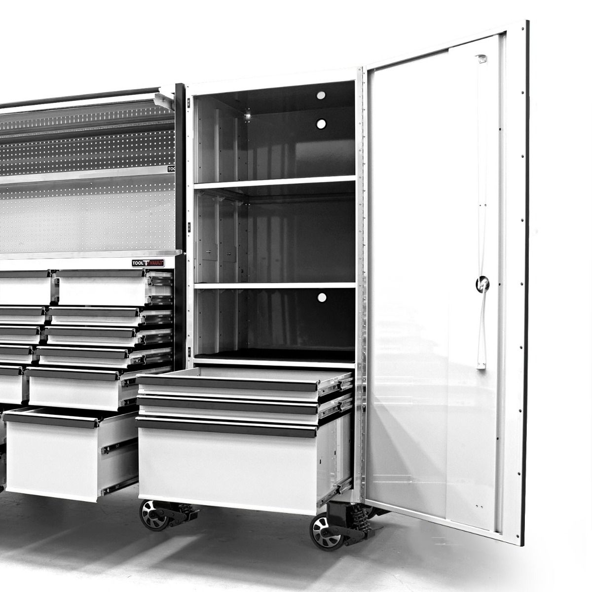 Tool Vault 28″ XL 3 Drawer Side Cabinet w/ Spring Loaded Casters ...