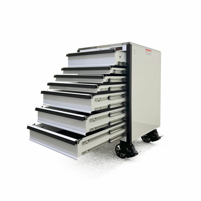 Tool Vault 27″ XL 7 Drawer Side Box w/ Spring Loaded Casters – ToolVault